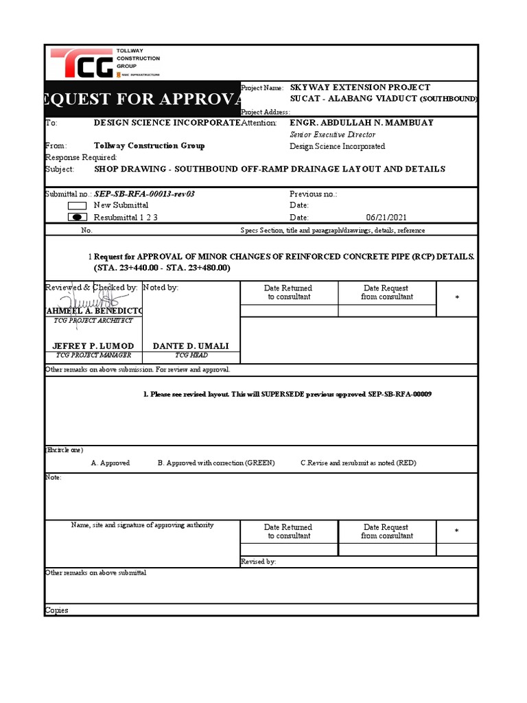 Rfa Form Sample | PDF | Civil Engineering