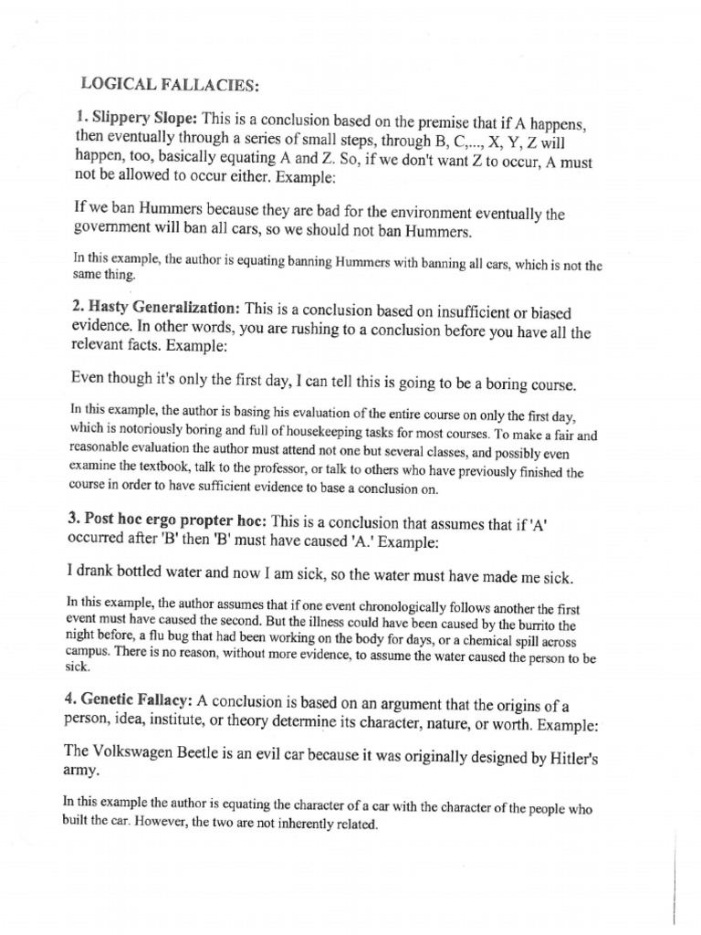 Logical Fallacies | PDF