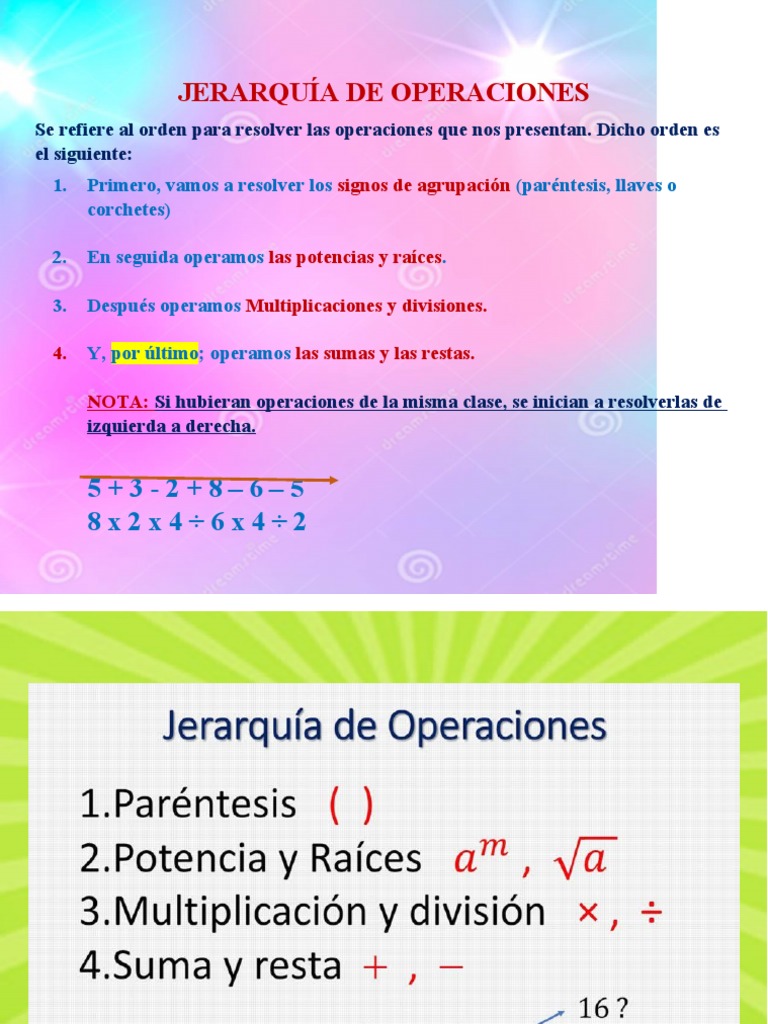 Jerarquía de Operaciones | PDF | Matemáticas