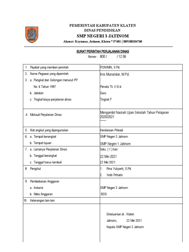 SPPD Paling Terbaru Pengawas | PDF