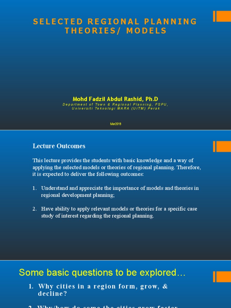 Fullset - Regional Planning Models - Revised - Mar2019 | PDF | Economic ...