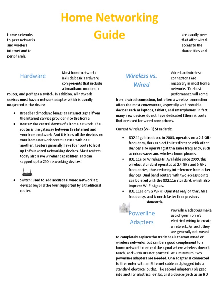 Home Networking Guide: Hardware | PDF | Wi Fi | Computer Network