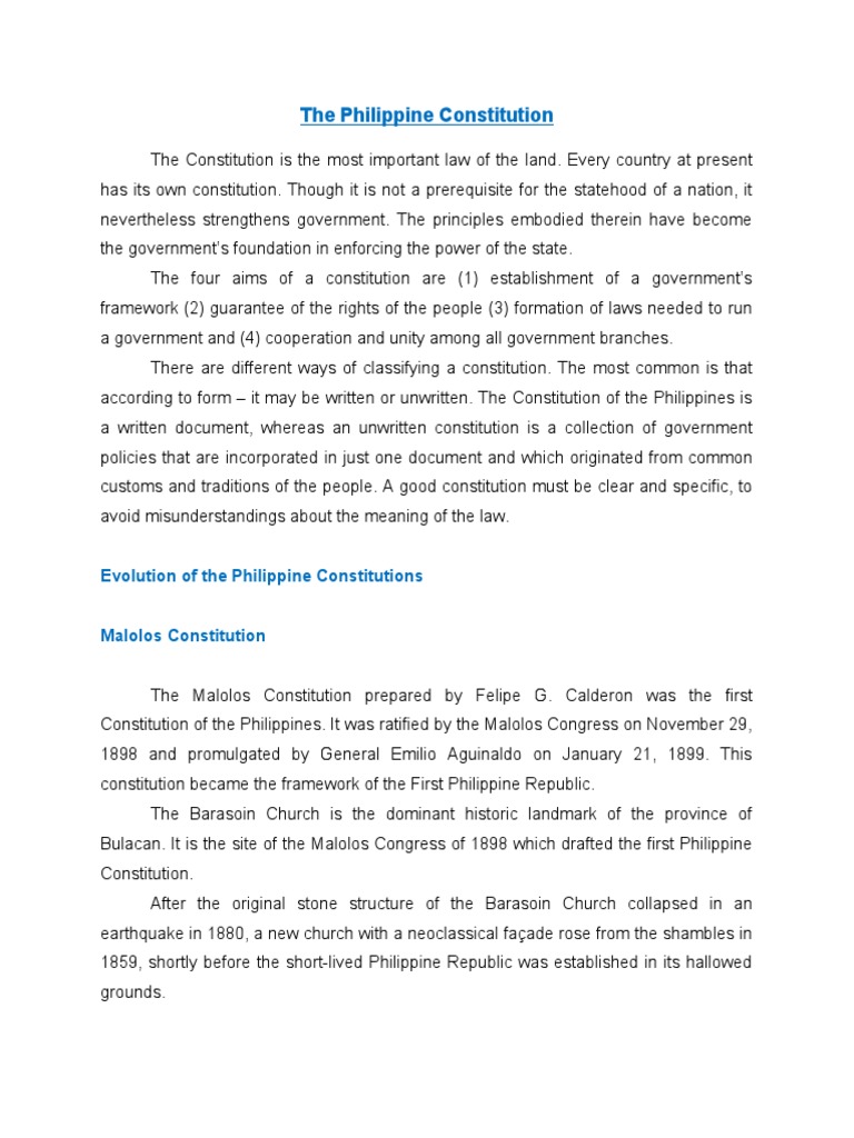 The Philippine Constitution | PDF | Ratification | Constitution