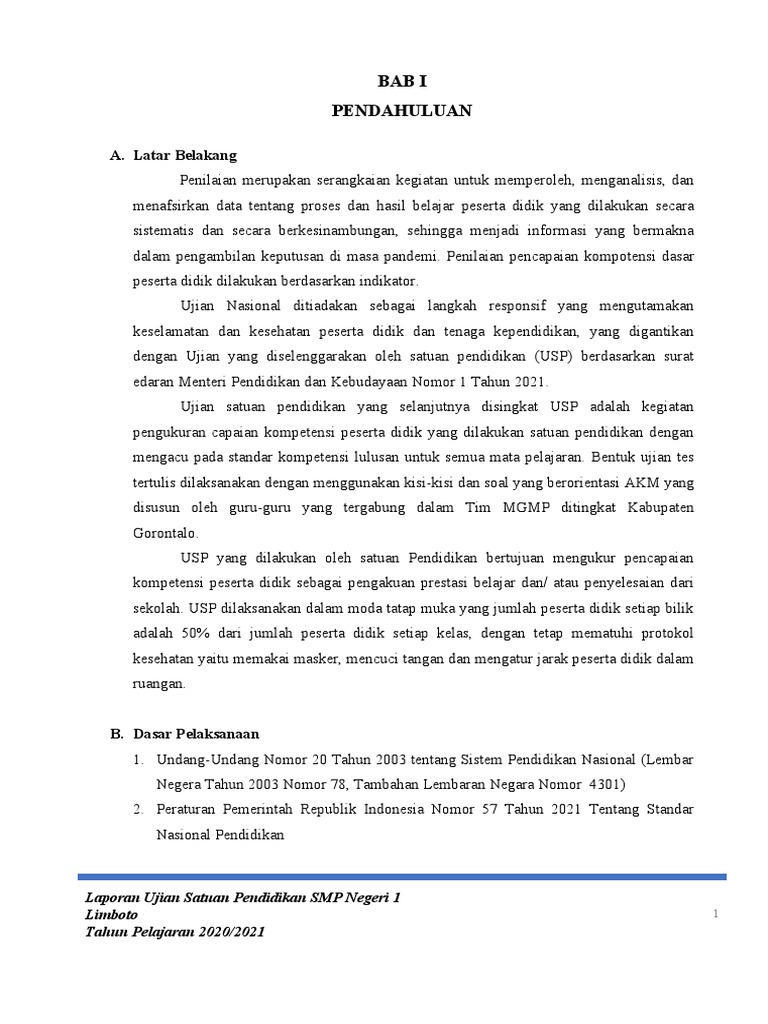 Laporan Usp 2020 Fix | PDF