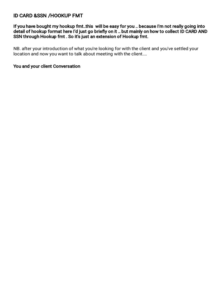 Id Card &SSN /hookup FMT | PDF