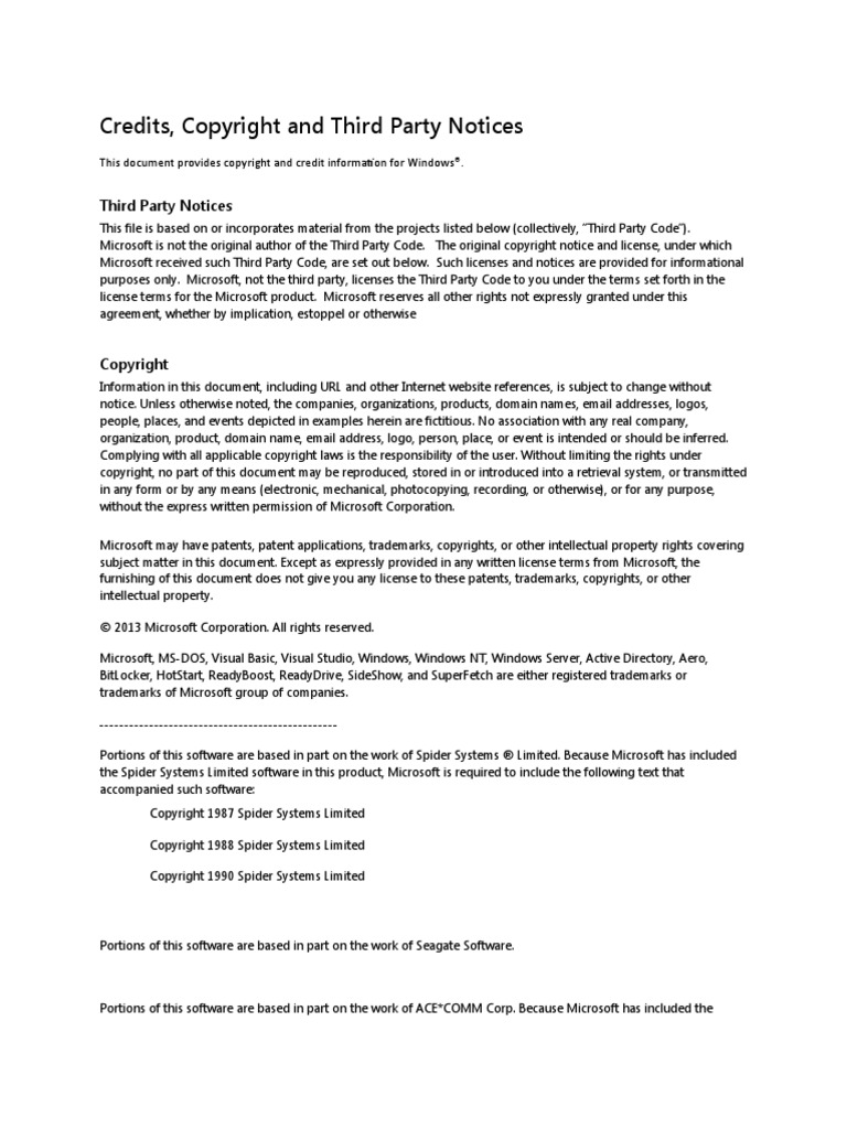 Third Party Notices | PDF | Copyright | License