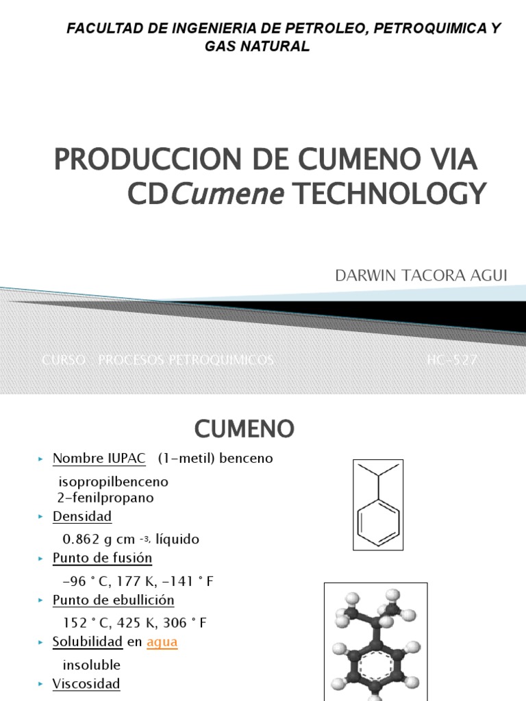 Producción de Cumeno y su Proceso | PDF | Catálisis | Petroquímico