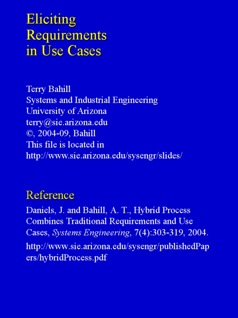 Eliciting Requirements in Use Cases | PDF | Use Case | Systems Theory