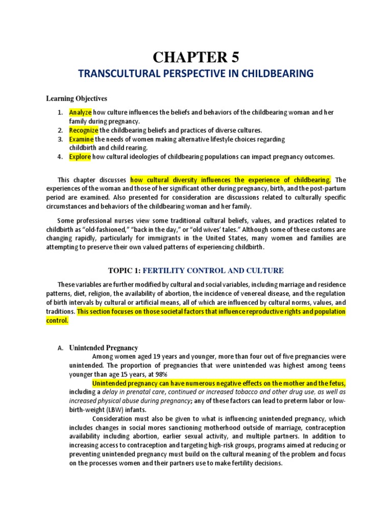 Cultural Influences on the Childbearing Experience: Exploring Diversity ...