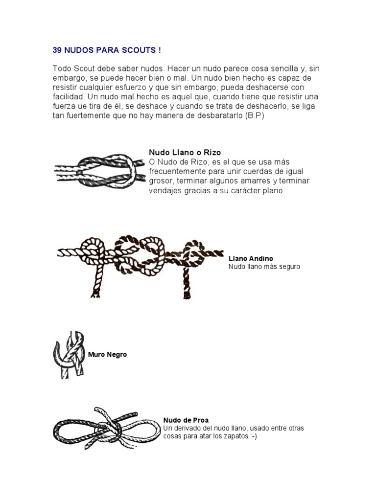 39 Nudos para Scouts | PDF | Nudo | Cuerda
