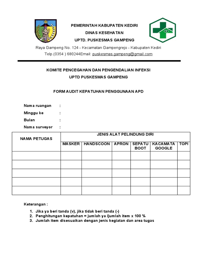 Form Audit Kepatuhan APD | PDF