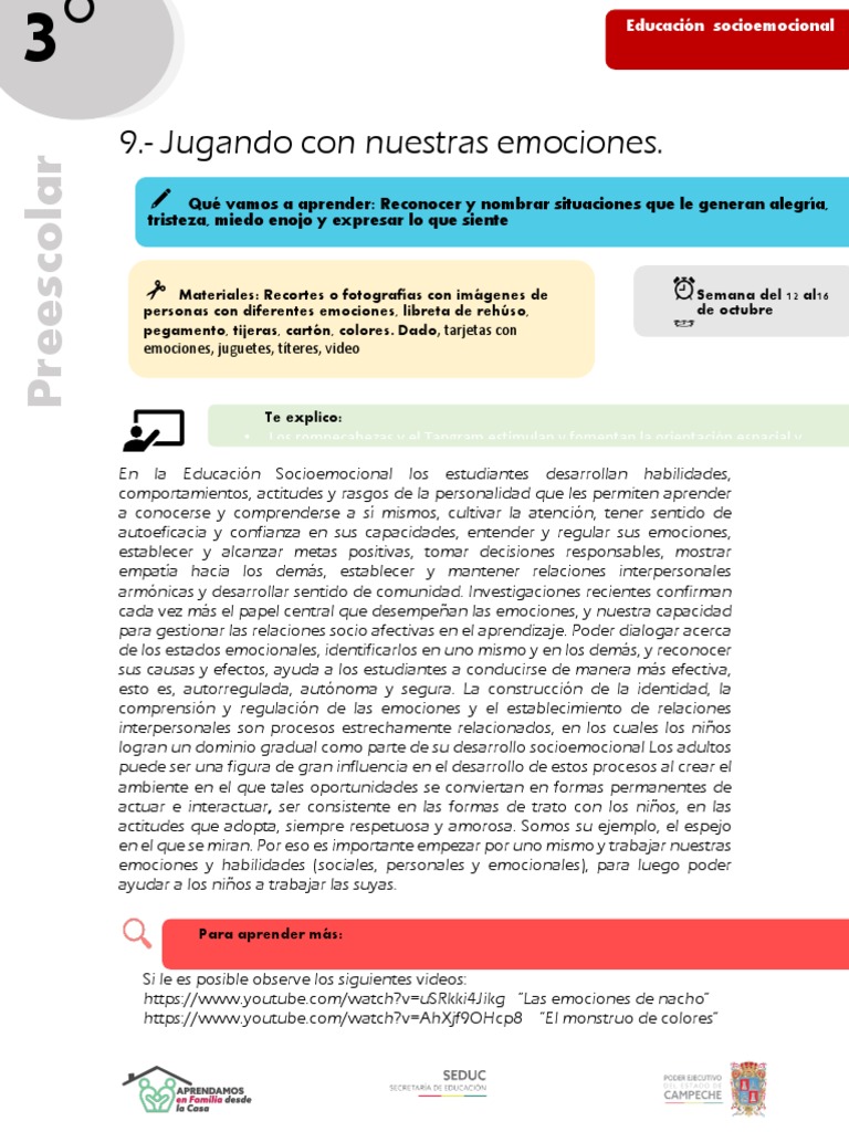 Jugando Con Las Emociones - Educ Socioem | PDF | Las emociones ...
