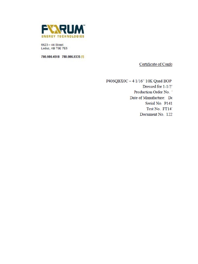 FORUM Quad-BOP Parts | PDF