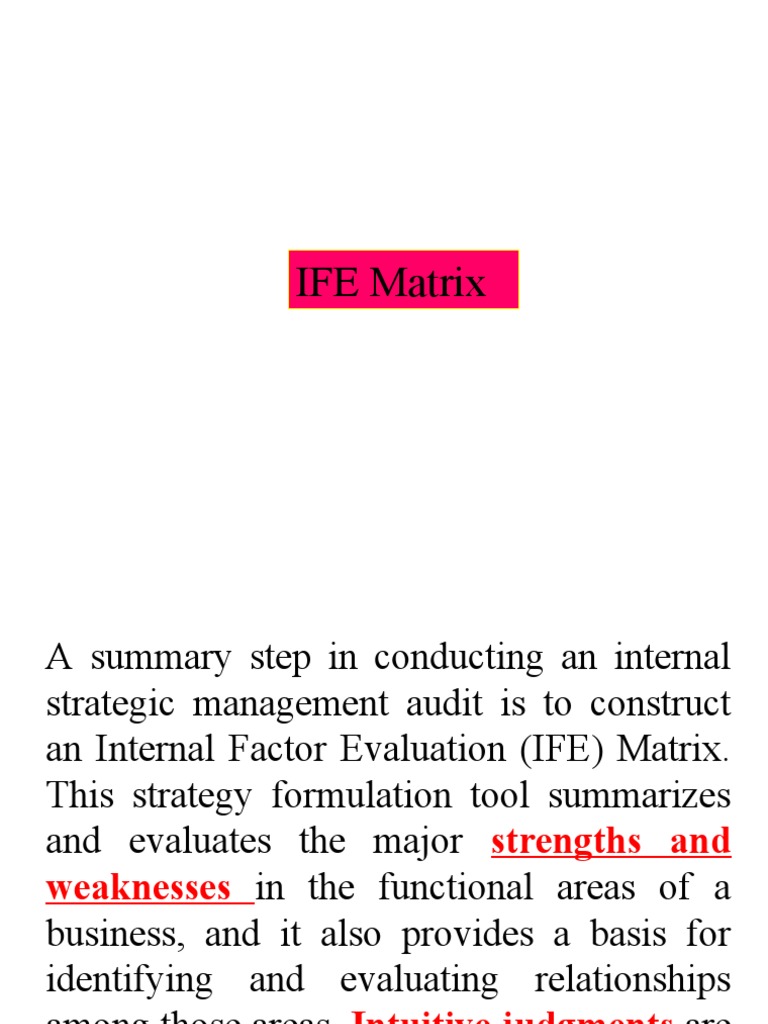 IFE Matrix | PDF | Swot Analysis | Walmart