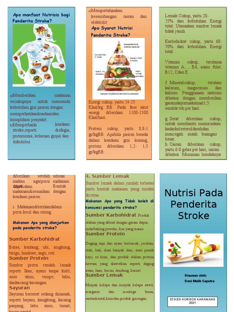 Leaflet Nutrisi Pasien Stroke | PDF