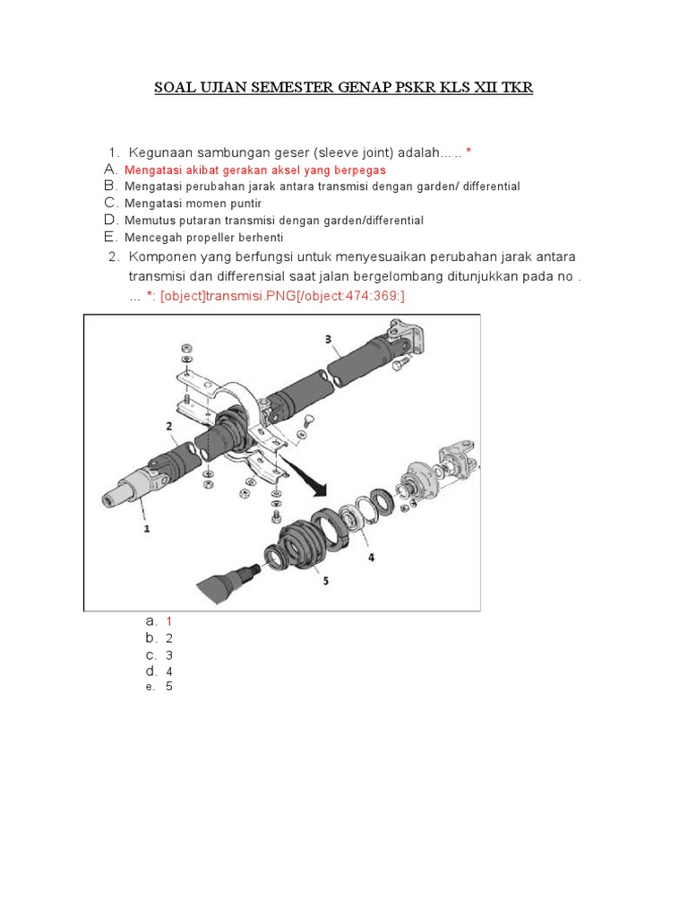 SOAL UJIAN SEMESTER GENAP PSKR KLS XII TKR Oke | PDF