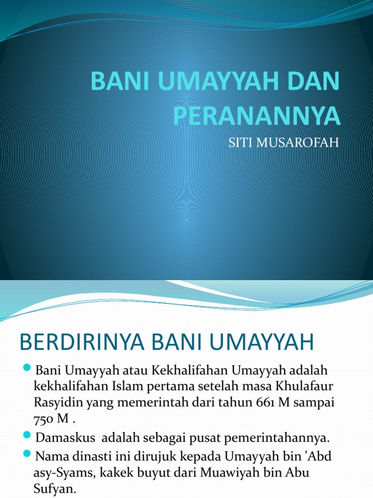 Bani Umayyah Dan Peranannya | PDF