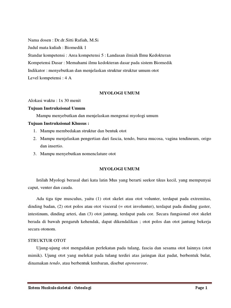 Myologi Umum | PDF