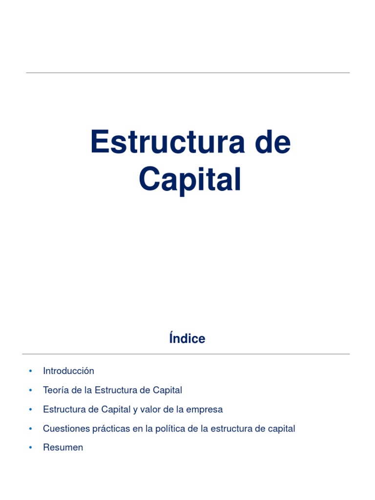 M4 - Estructura de Capital (Clase) | PDF | Apalancamiento (Finanzas) | Deuda