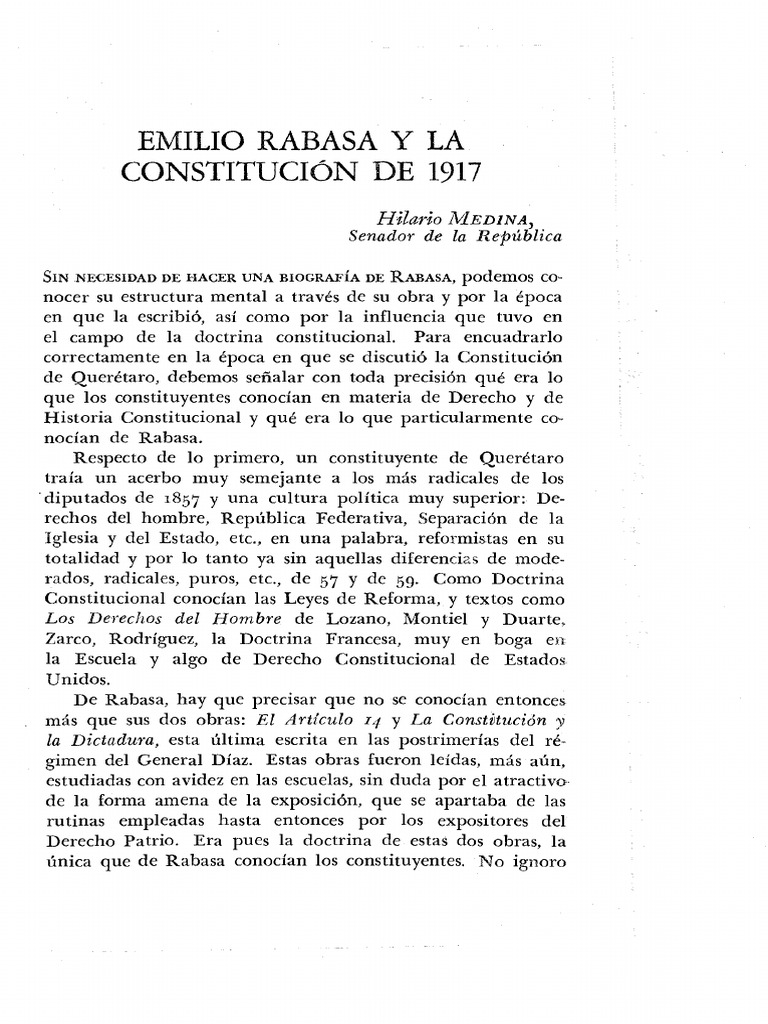 Emilio Rabasa y La Constitución | PDF | República | México