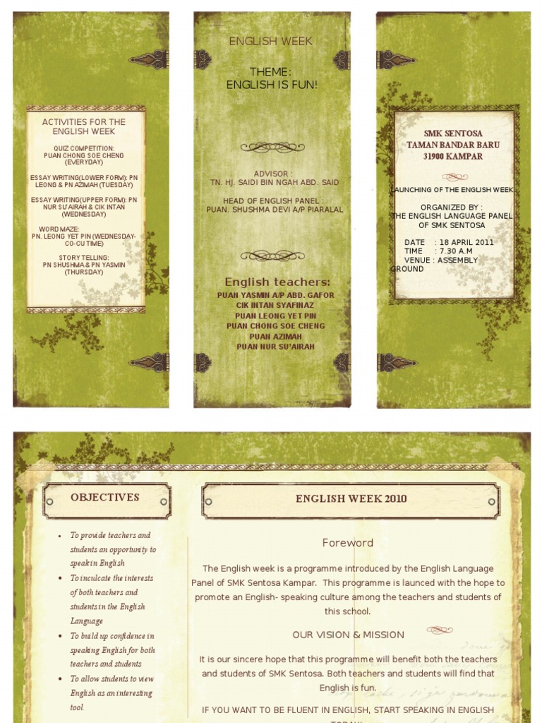 English Week Activities at SMK Sentosa | PDF | Communication | Human ...