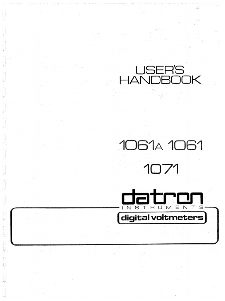 DATRON 1061A, 1061,1071 User | PDF