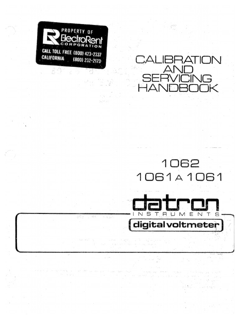 DATRON 1062,1061A, 1061 Calibration & Service | PDF