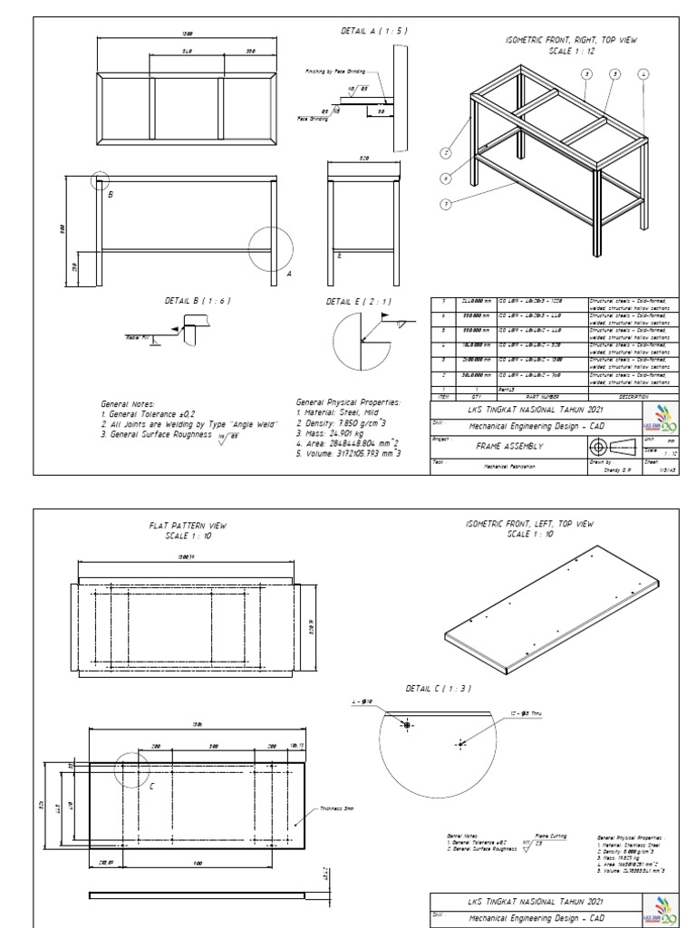 Rack Conveyor Assembly and Detail Drawing | PDF | Sheet Metal ...