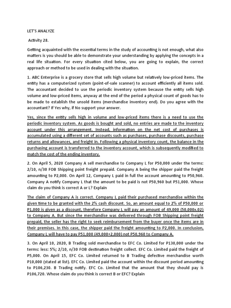 Acc111 (412) Activity28 Marimon | Download Free PDF | Inventory ...