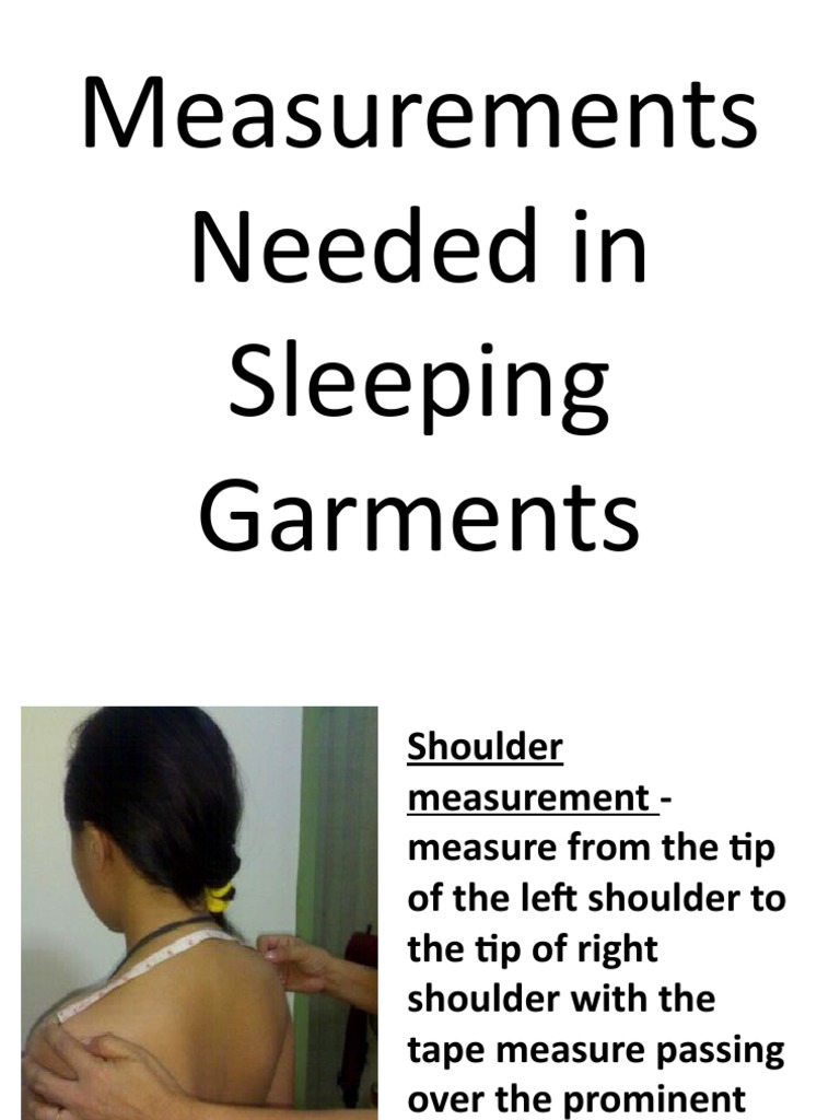 Measurements Needed in Sleeping Garments | PDF | Waist | Chair