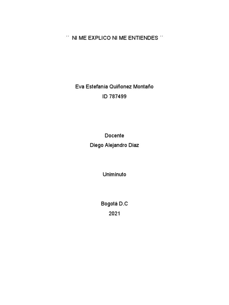Ni Me Explico Ni Me Entiendes Pdf Comunicación Información
