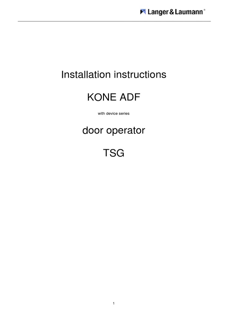 Installation Instructions Kone Adf: With Device Series | PDF | Belt ...