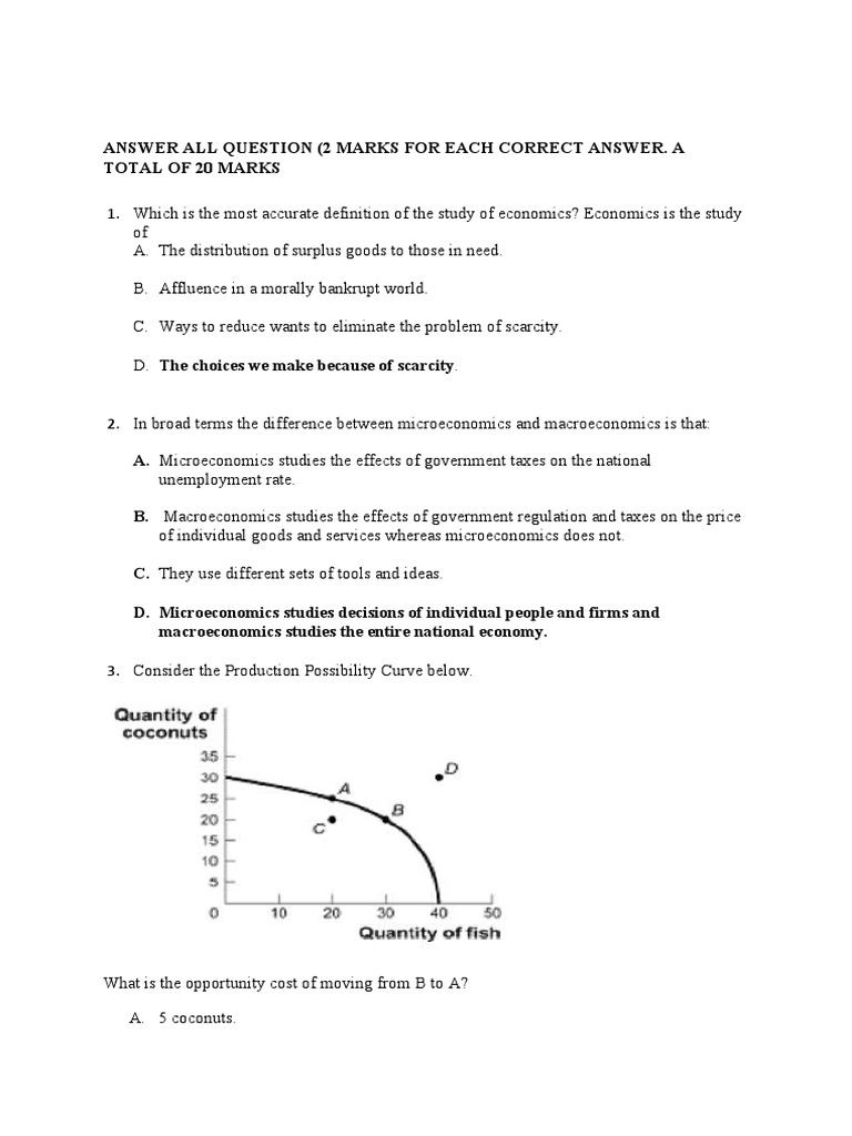 Economics Exam Questions and Answers | PDF | Demand | Economics