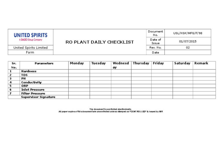 Daily Checklist PDF Free | PDF