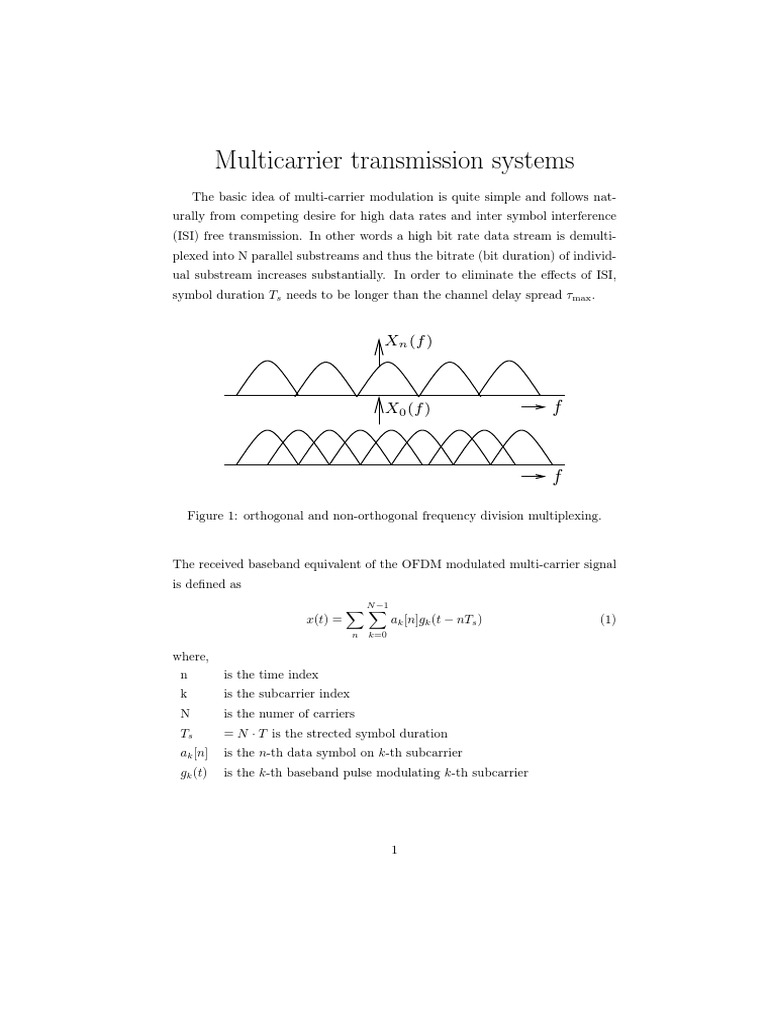 Multicarrier Transmission Systems: S Max | PDF | Orthogonal Frequency Division Multiplexing ...