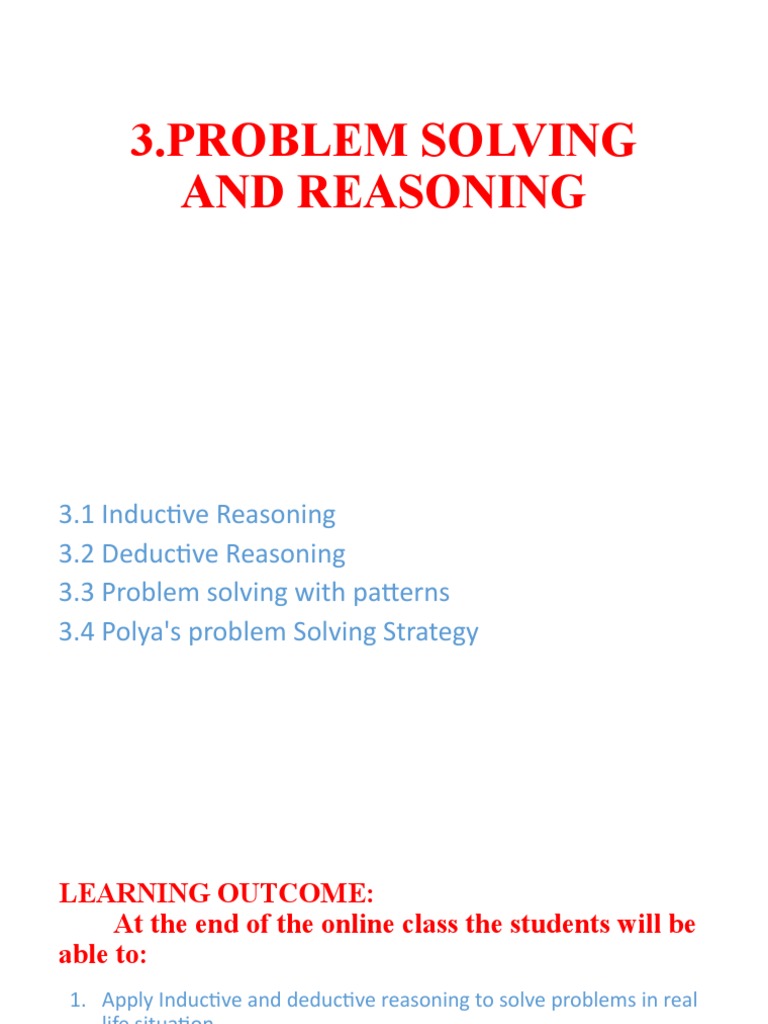 Problem Solving and Reasoning | PDF | Inductive Reasoning | Reason