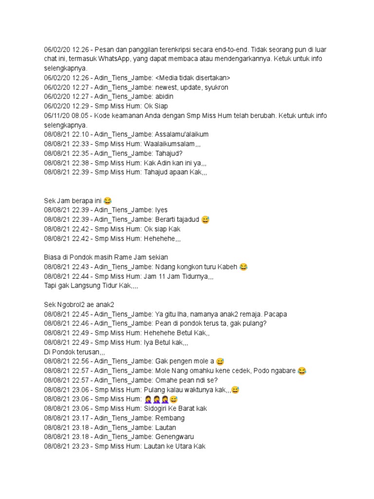 Chat WhatsApp Dengan SMP Miss Hum | PDF