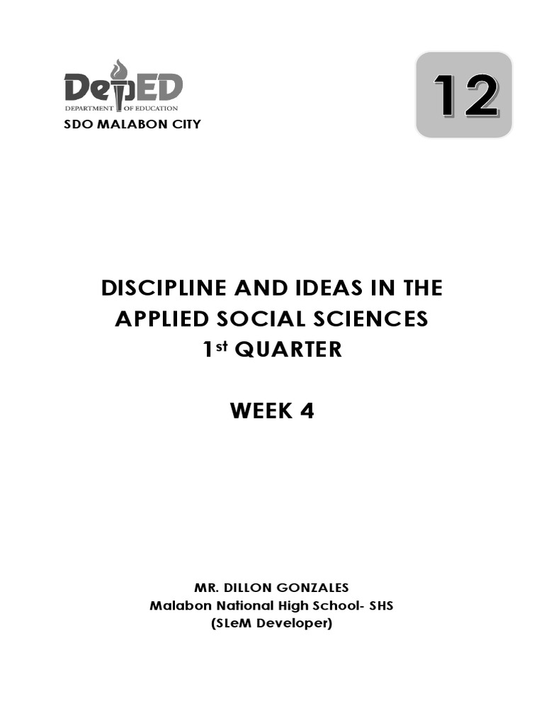 WEEK 4-8 Disciplines and Ideas in The Applied Social Sciences (DIASS ...