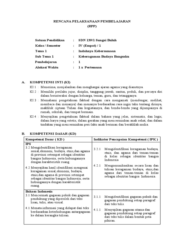 RPP 20 MENIT KELAS 4 Retta | PDF