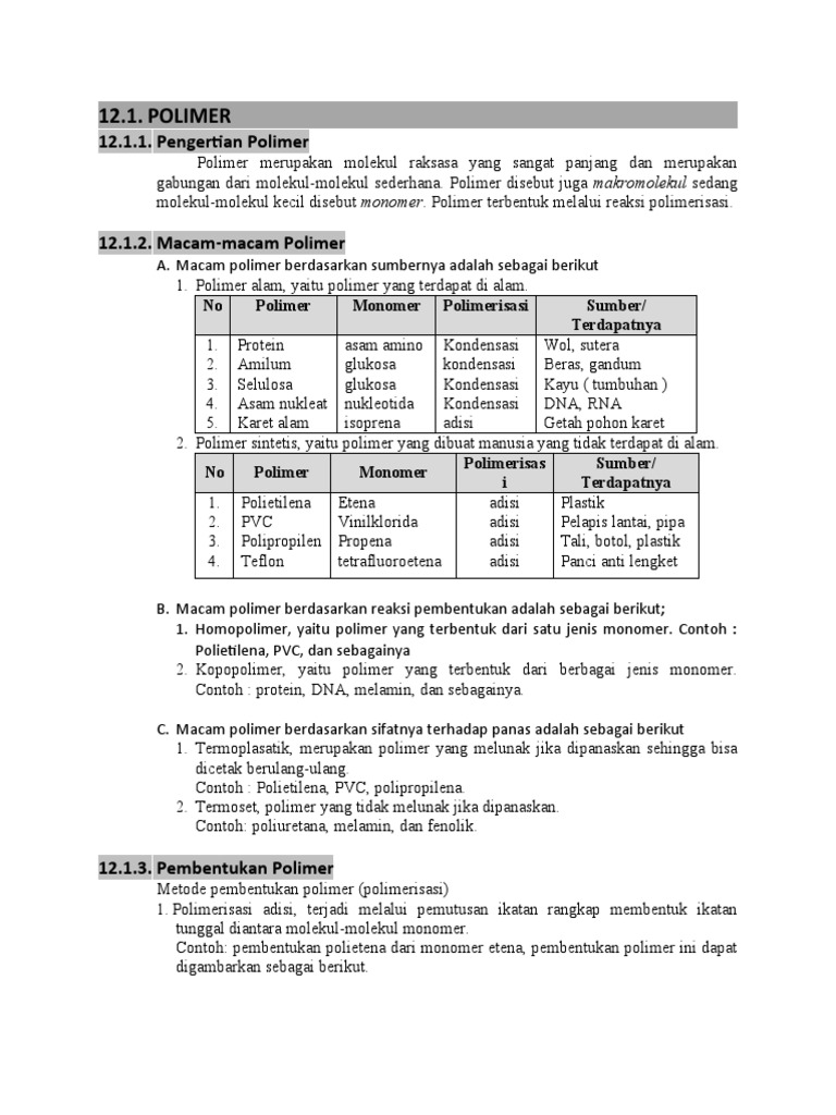 Panduan Lengkap Polimer dan Kegunaannya | PDF | Griya & Taman | Sains ...