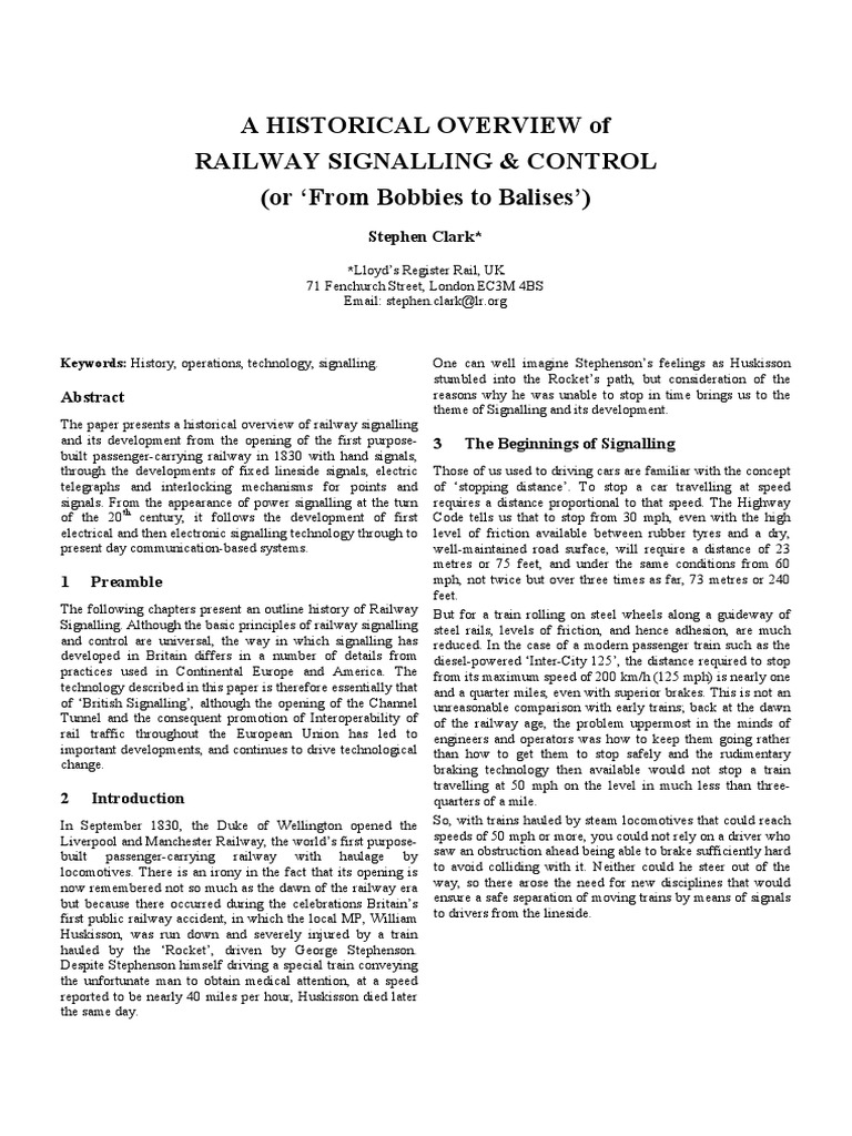A History of Railway Signalling | PDF | Rail Transport | Switch