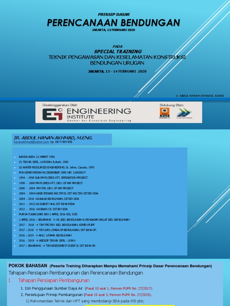 Prinsip Dasar Perencanaan Bendungan | PDF