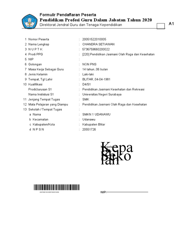 Form A1 PPG Chandra | PDF