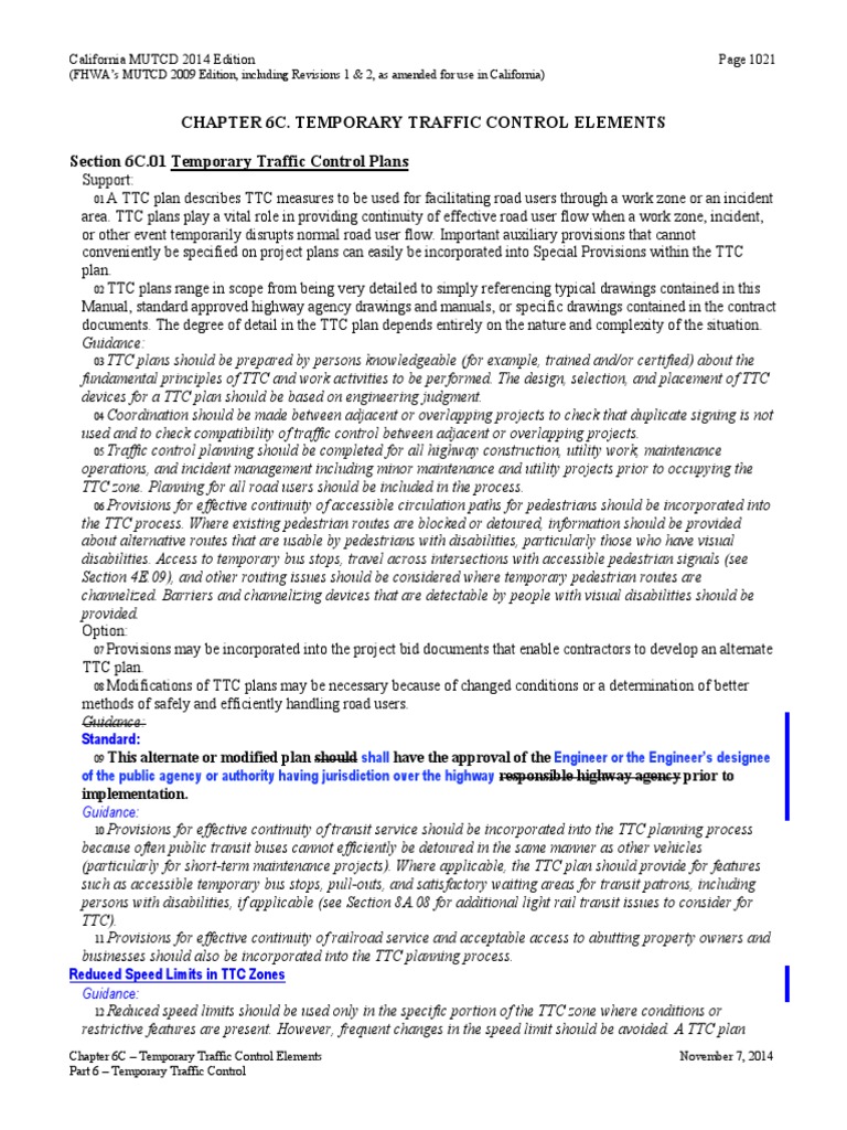 Chapter 6C. Temporary Traffic Control Elements Section 6C.01 Temporary ...