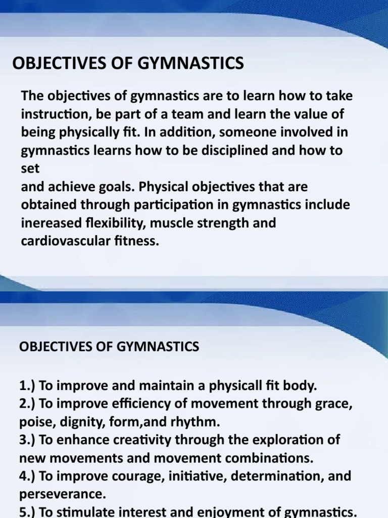 Objectives of Gymnastics | PDF