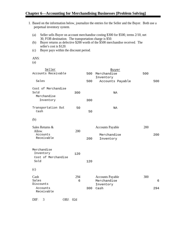 Examination Question and Answers, Set D (Problem Solving), Chapter 6 ...