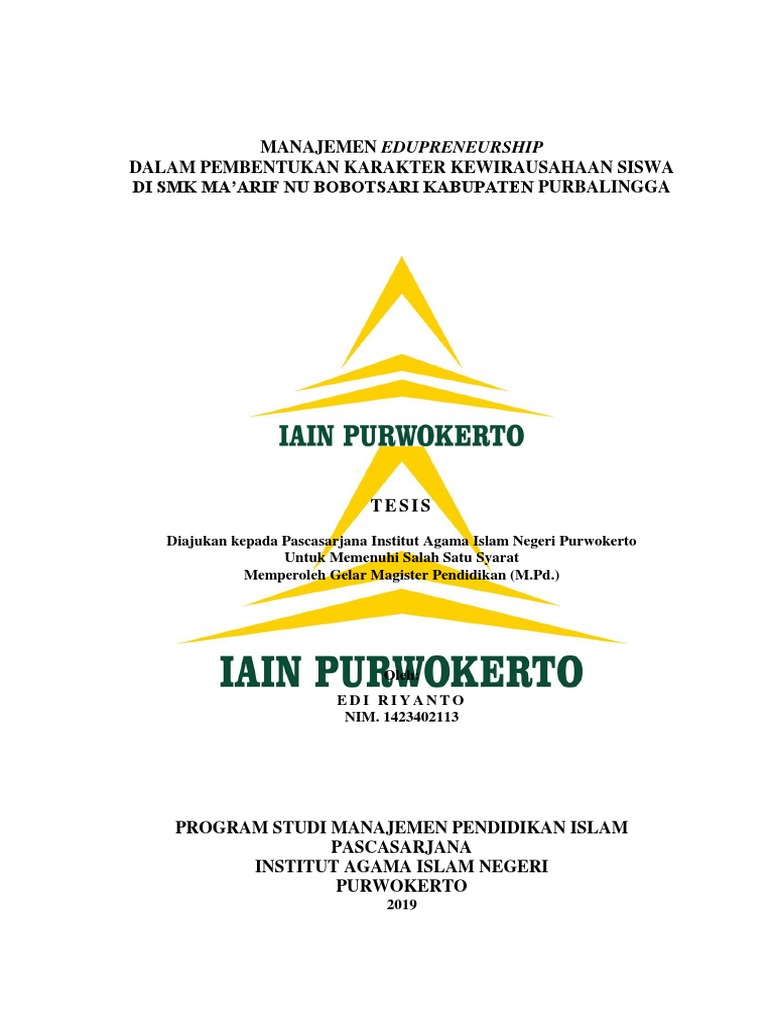 Edi Riyanto - Manajemen Edupreneurship | PDF | Karier & Perkembangan ...
