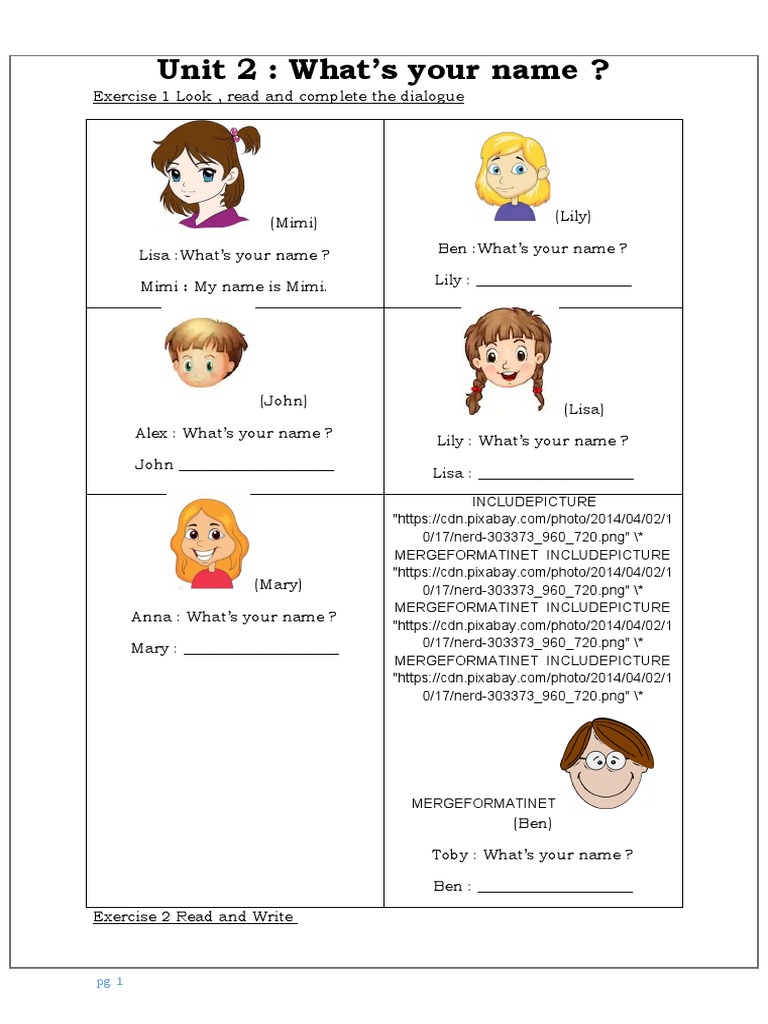 Unit 2: What's Your Name ? | PDF