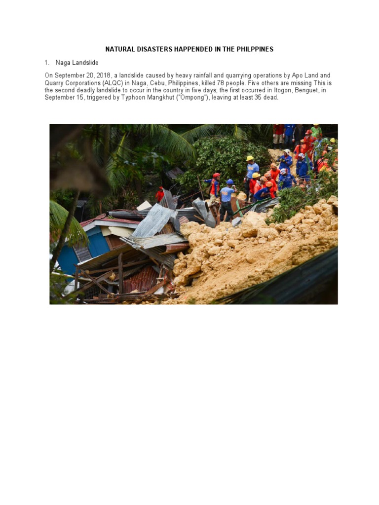 Naga Landslide: Natural Disasters Happended in The Philppines | PDF ...