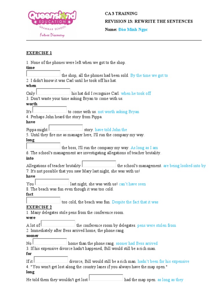 CA3 TRAINING 2021 - Revision 13 | PDF